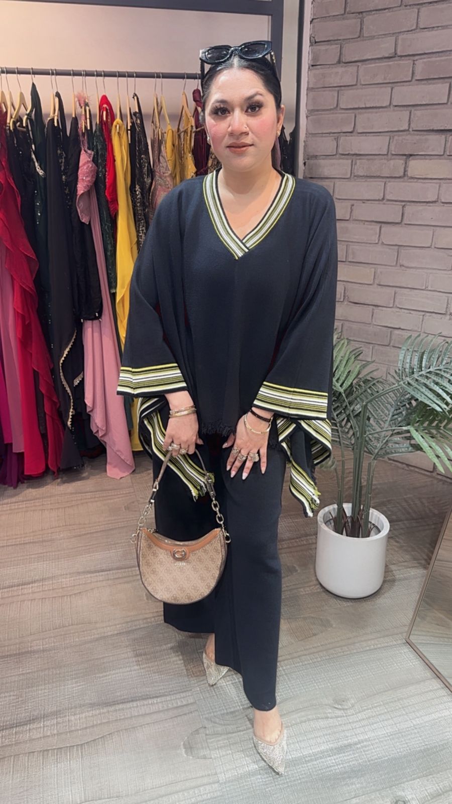 Theos Black Woolen Cordset – Nancy Khatri